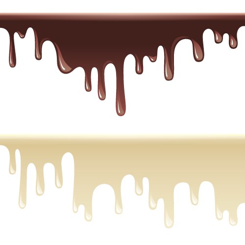 Seamless melting chocolate border frame template Vector Image