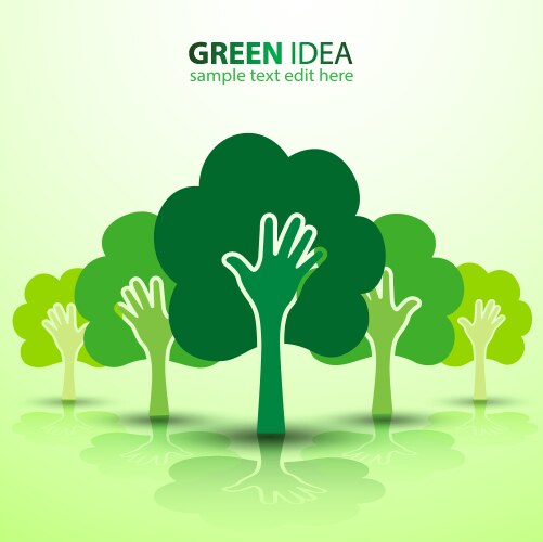 Hand Tree Symbol Royalty Free Vector Image - VectorStock