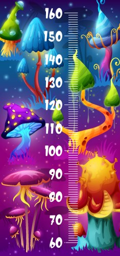 Kids height chart cartoon magic fairy elf houses Vector Image