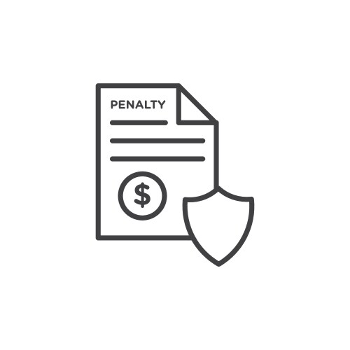 Penalty document icon symbol on white background Vector Image