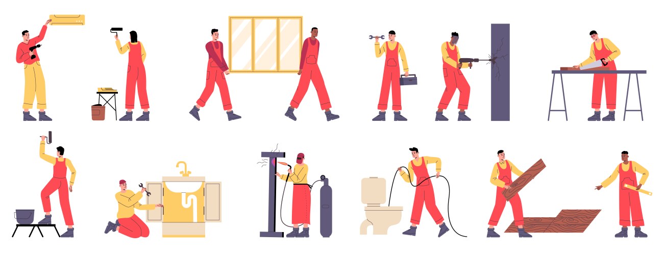 Renovation Man Cartoon Vector Images (over 3,000)