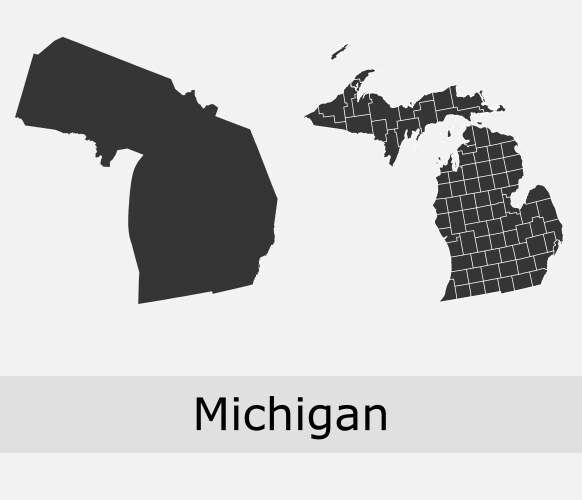 Map of Michigan Counties Vector Images (over 650)