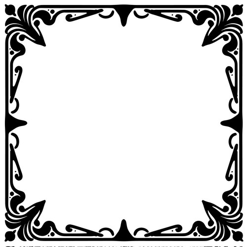 Ornate Flourish Black and White Decorative Border – Royalty-Free Vector ...