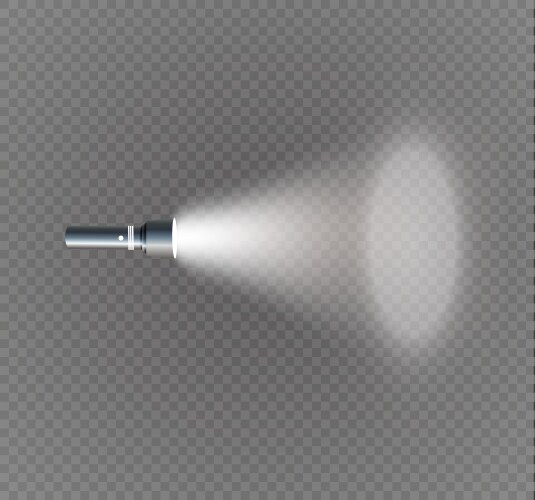 Flashlight on a transparent background Royalty Free Vector