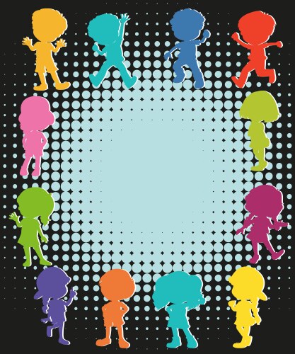 Paper background with happy children Royalty Free Vector