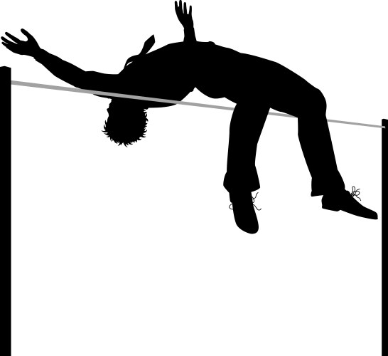 Trendy stylized movement high jump athlete Vector Image