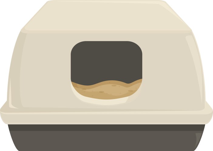 Empty litter box with sand waiting for cat Vector Image