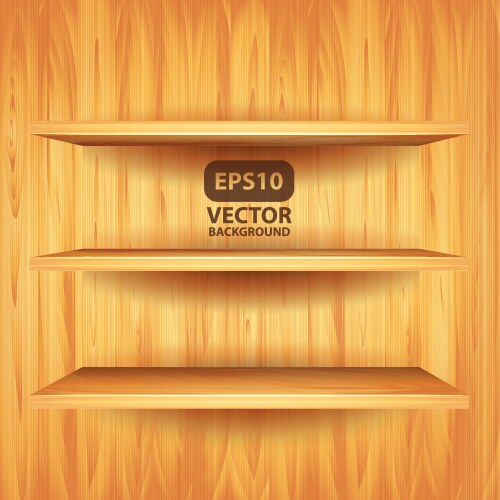 3d wooden shelves Royalty Free Vector Image - VectorStock