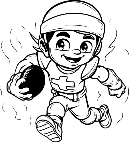 Coloring page outline of a kid boy Royalty Free Vector Image