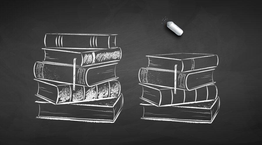 Chalk drawn of stack books Royalty Free Vector Image