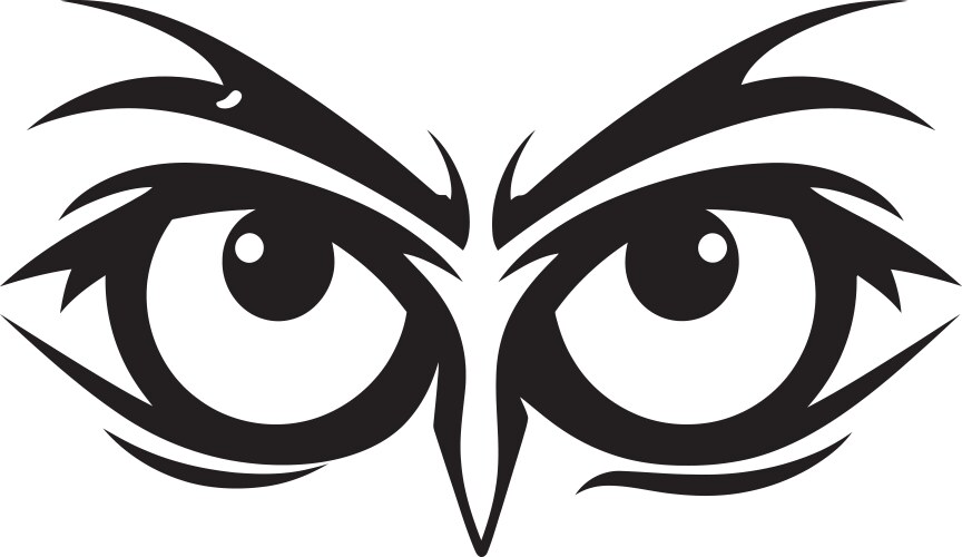 Angry animation eye mask iconic emblem Royalty Free Vector