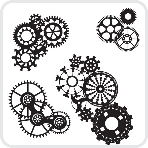 Line gear hand drawn transparent background Vector Image