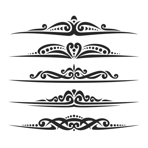 Set of decorative borders and page rules frames Vector Image