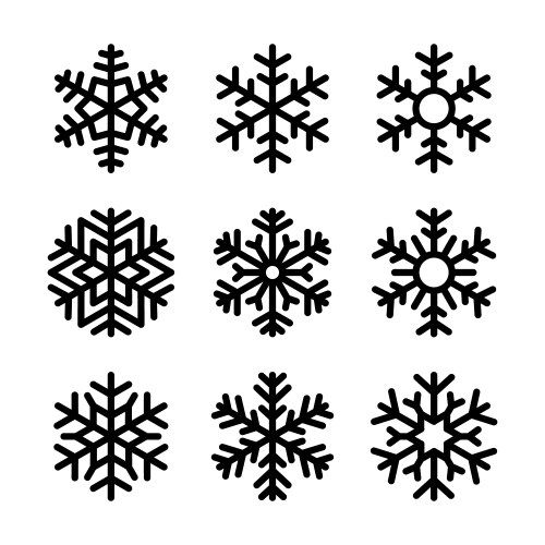 Simple snowflake icons Royalty Free Vector Image