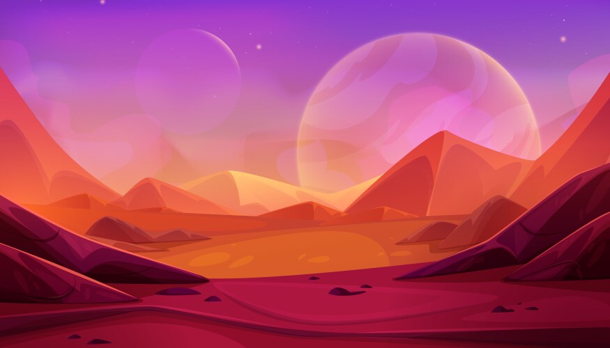 Beautiful alien landscape Royalty Free Vector Image