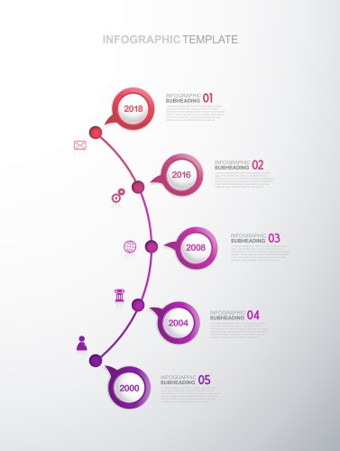 Infographic 7 steps timeline diagram with arrows Vector Image
