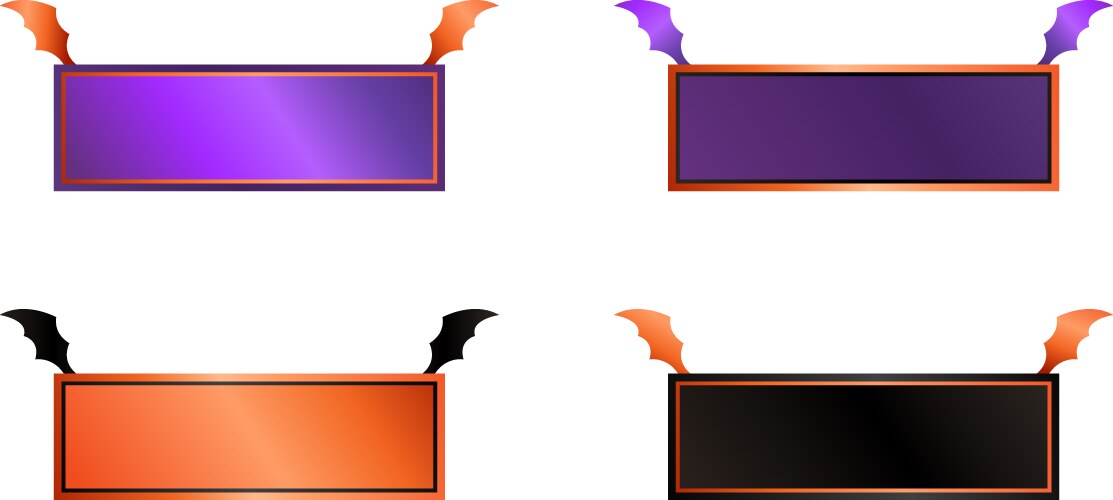 Cute flat halloween sign labels with devil horns Vector Image