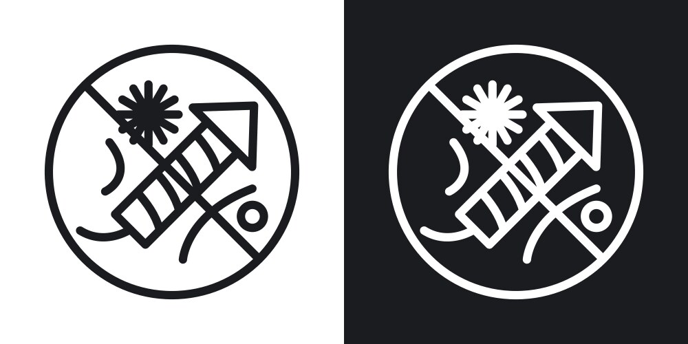 Ban on fireworks sign prohibited Royalty Free Vector Image