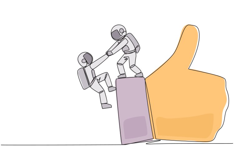 Teamwork game concept one single line drawing Vector Image