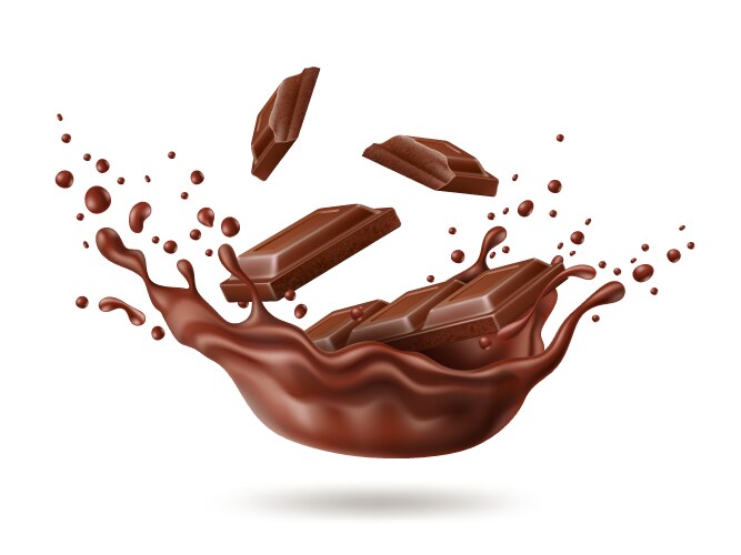 Realistic chocolate splash liquid whirl Royalty Free Vector