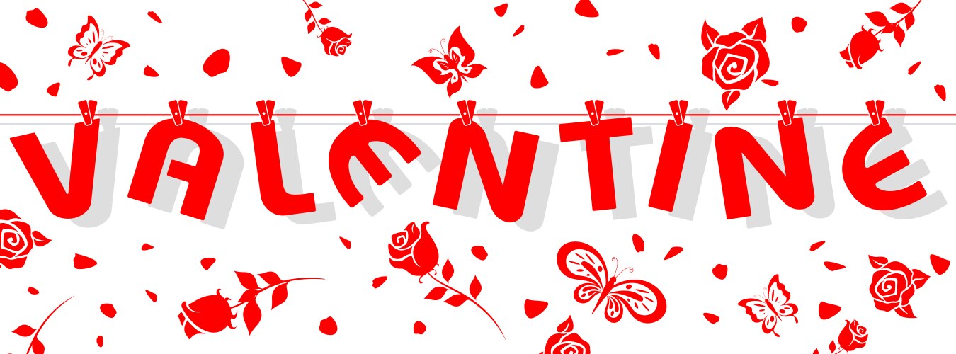 Word love is written with rose petals Royalty Free Vector