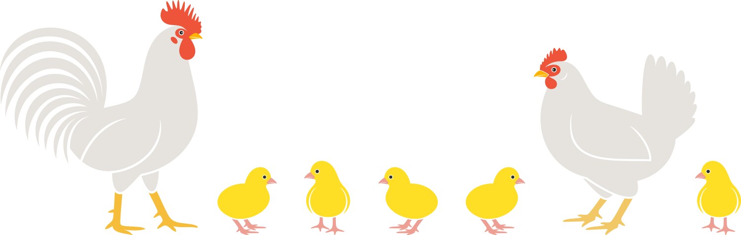 Cute cartoon chicken set Royalty Free Vector Image