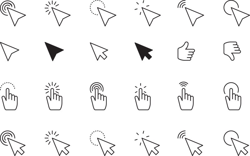 Ai computer and mouse cursor artificial Royalty Free Vector