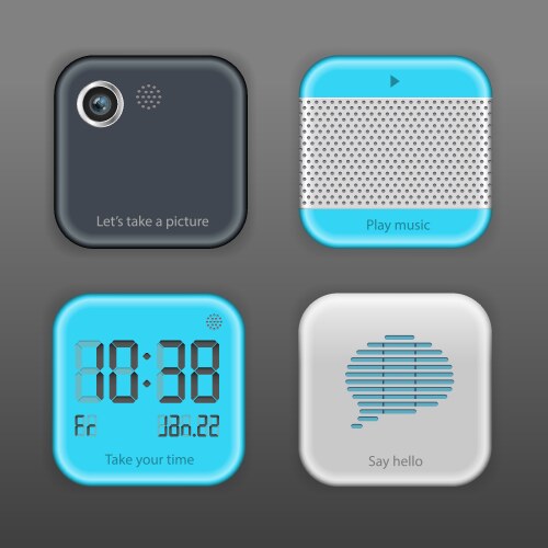 Set of colorful app icon frames templates buttons Vector Image