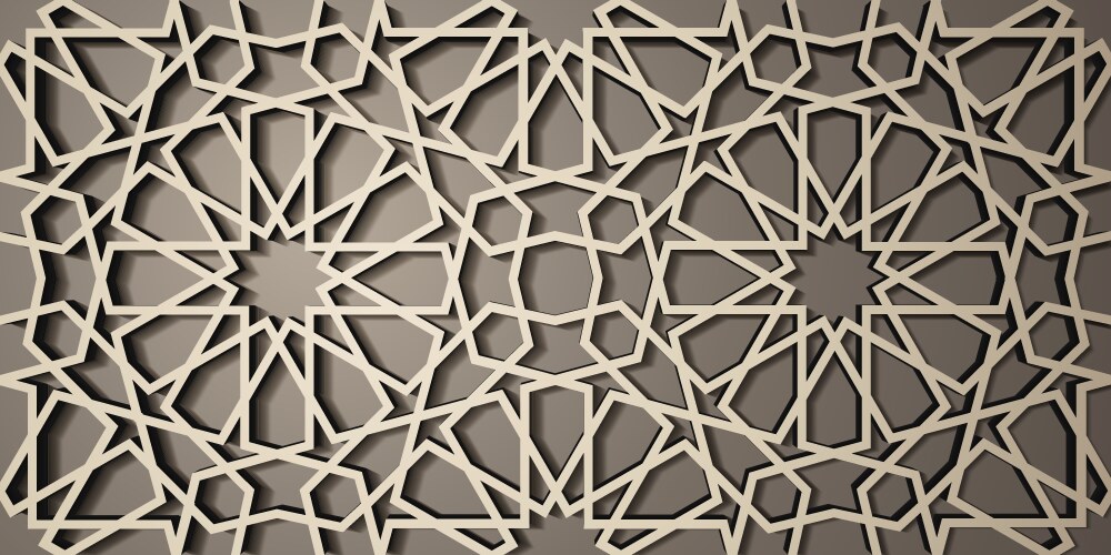 Background with 3d seamless pattern in islamic Vector Image