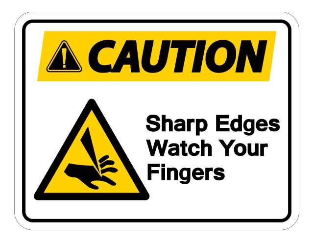 Sharp edges watch your fingers symbol sign Vector Image