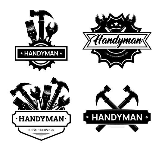 Handyman with a tool symbol Royalty Free Vector Image
