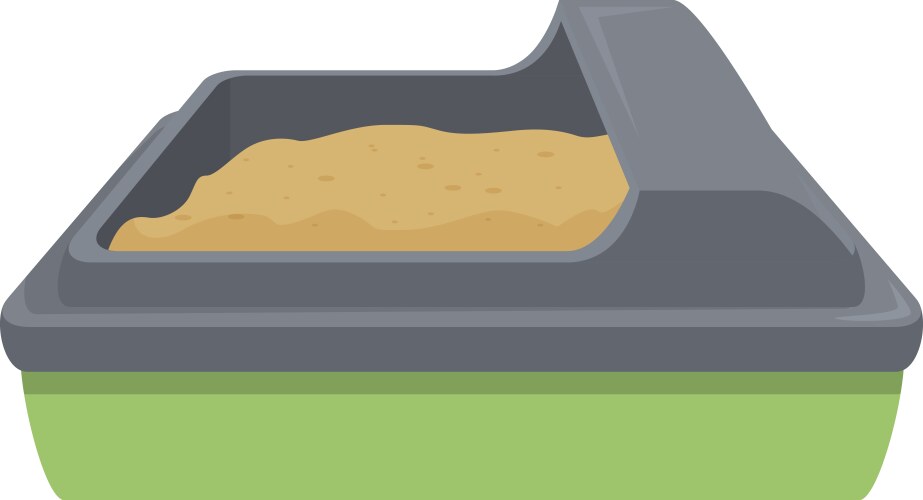 Empty litter box with sand waiting for cat Vector Image