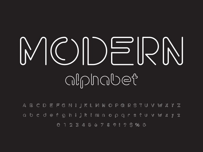 Futurism style alphabet thin segment line font Vector Image