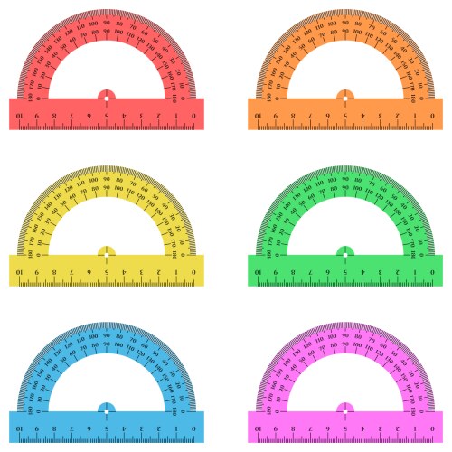 Protractor scale measuring rulers Royalty Free Vector Image