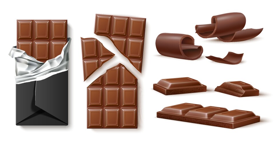 Chocolate realistic background composition Vector Image