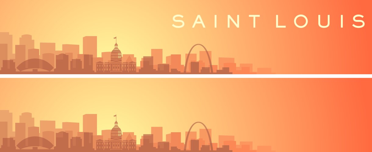 Saint louis multiple color gradient skyline banner