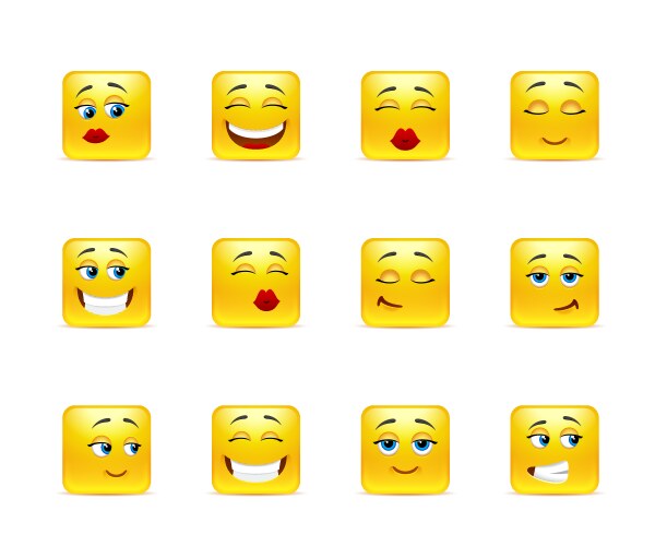 Set beautiful smiles Royalty Free Vector Image