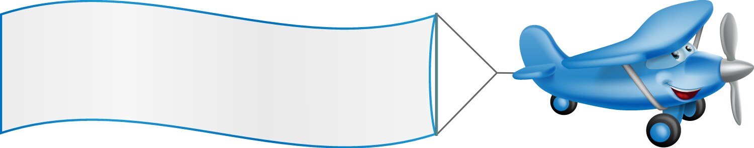 Cartoon Plane Pulling Banner – Royalty-Free Vector | VectorStock