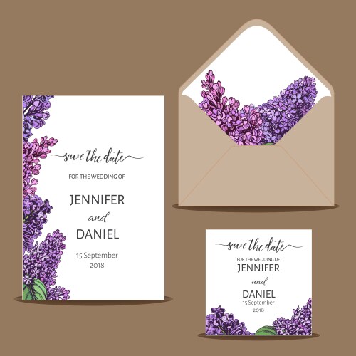 Hand drawn invitation for the wedding card Vector Image