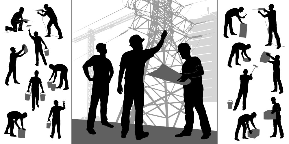 Career silhouette female workers Royalty Free Vector Image