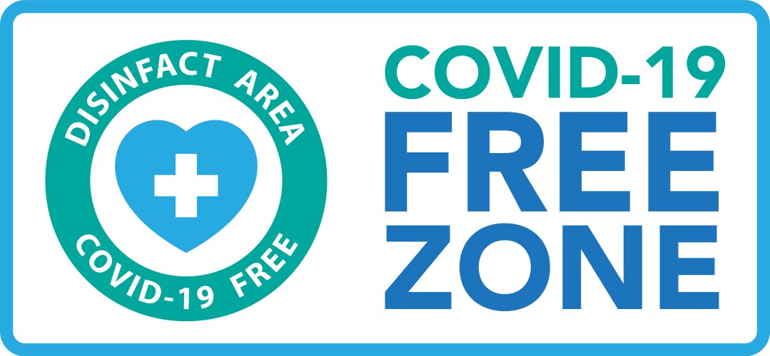 Covid19 free zone sign an information banner Vector Image