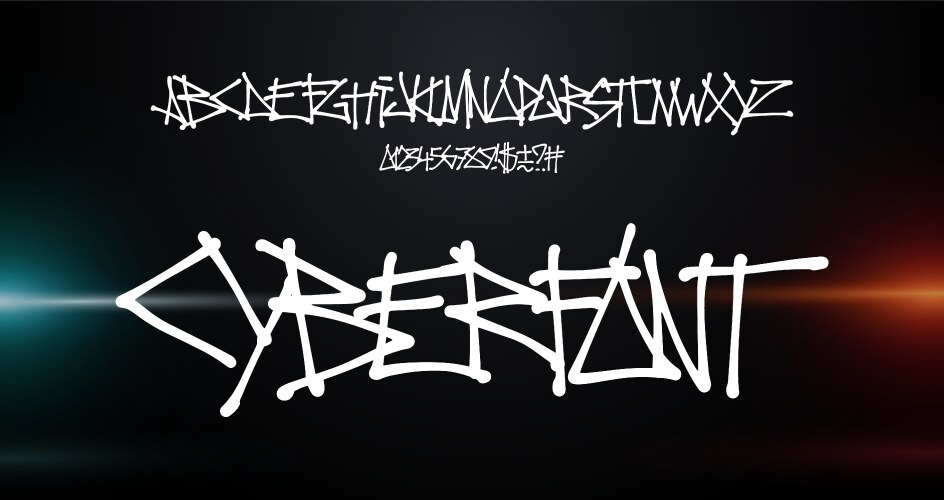 Cyber font futuristic graffiti Royalty Free Vector Image