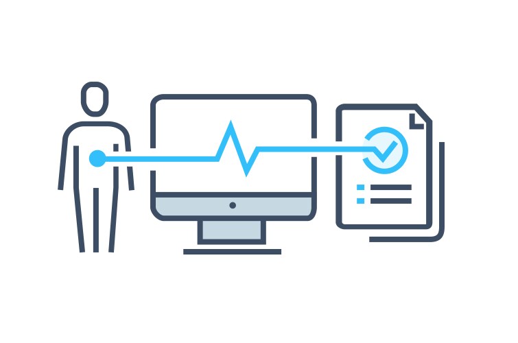 Detailed medical report icon for healthcare Vector Image