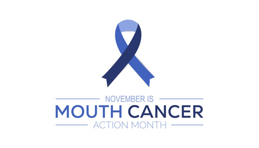 Mouth cancer action month Royalty Free Vector Image