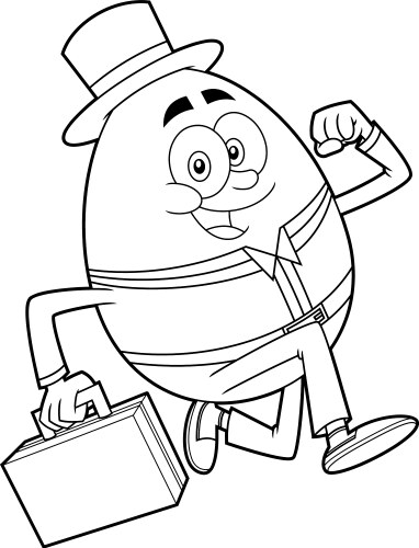Outlined humpty dumpty egg Royalty Free Vector Image