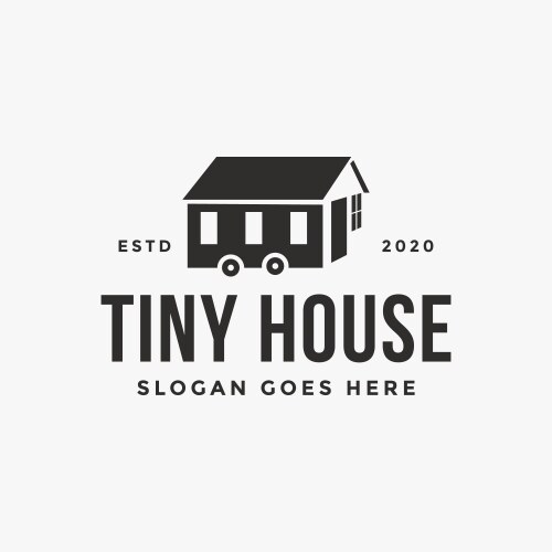 Minimalist Tiny House Cabin Logo Royalty Free Vector Image