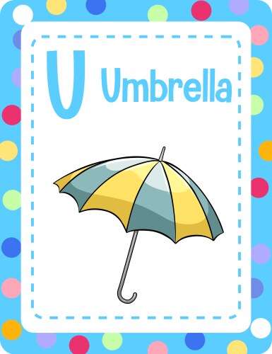 Flashcard letter u is for up Royalty Free Vector Image