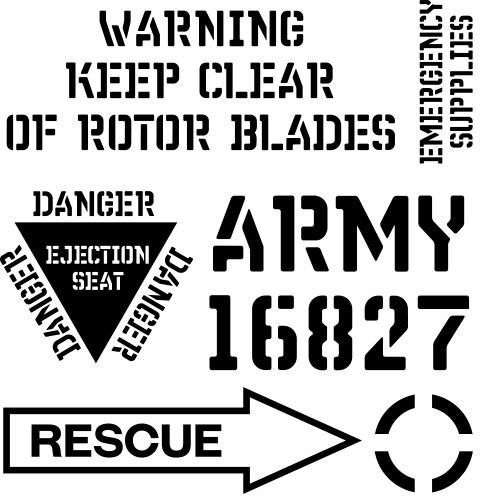 Armed forces stencil sign collection Royalty Free Vector