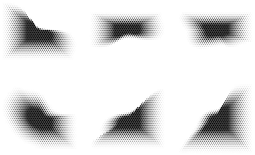 Halftone hexagon pattern reprographic technique Vector Image