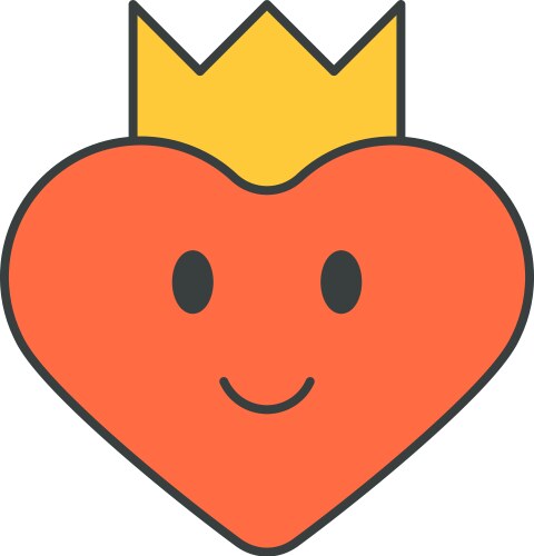 Cartoon sticker heart Royalty Free Vector Image